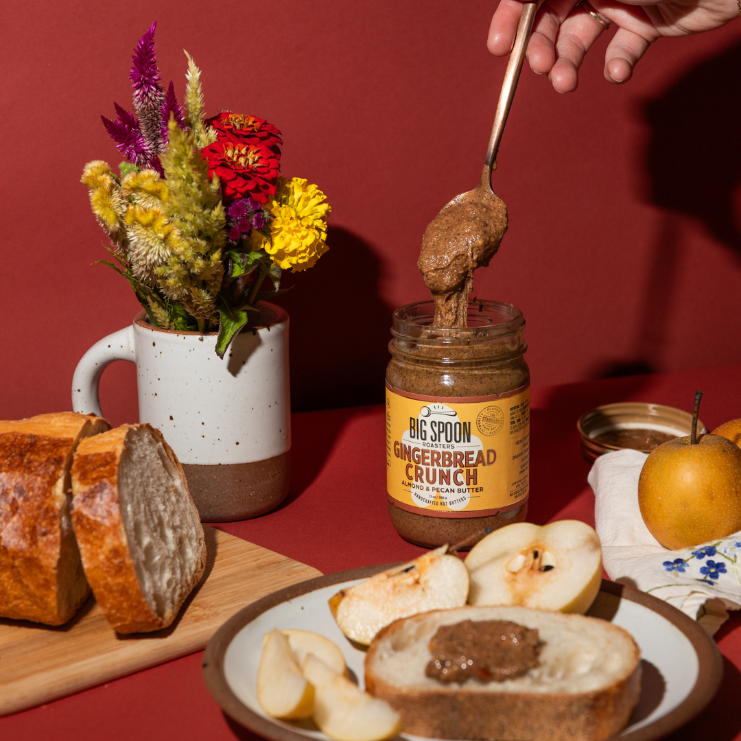 Limited Batch Gingerbread Crunch Almond & Pecan Butter – Big Spoon Roasters
