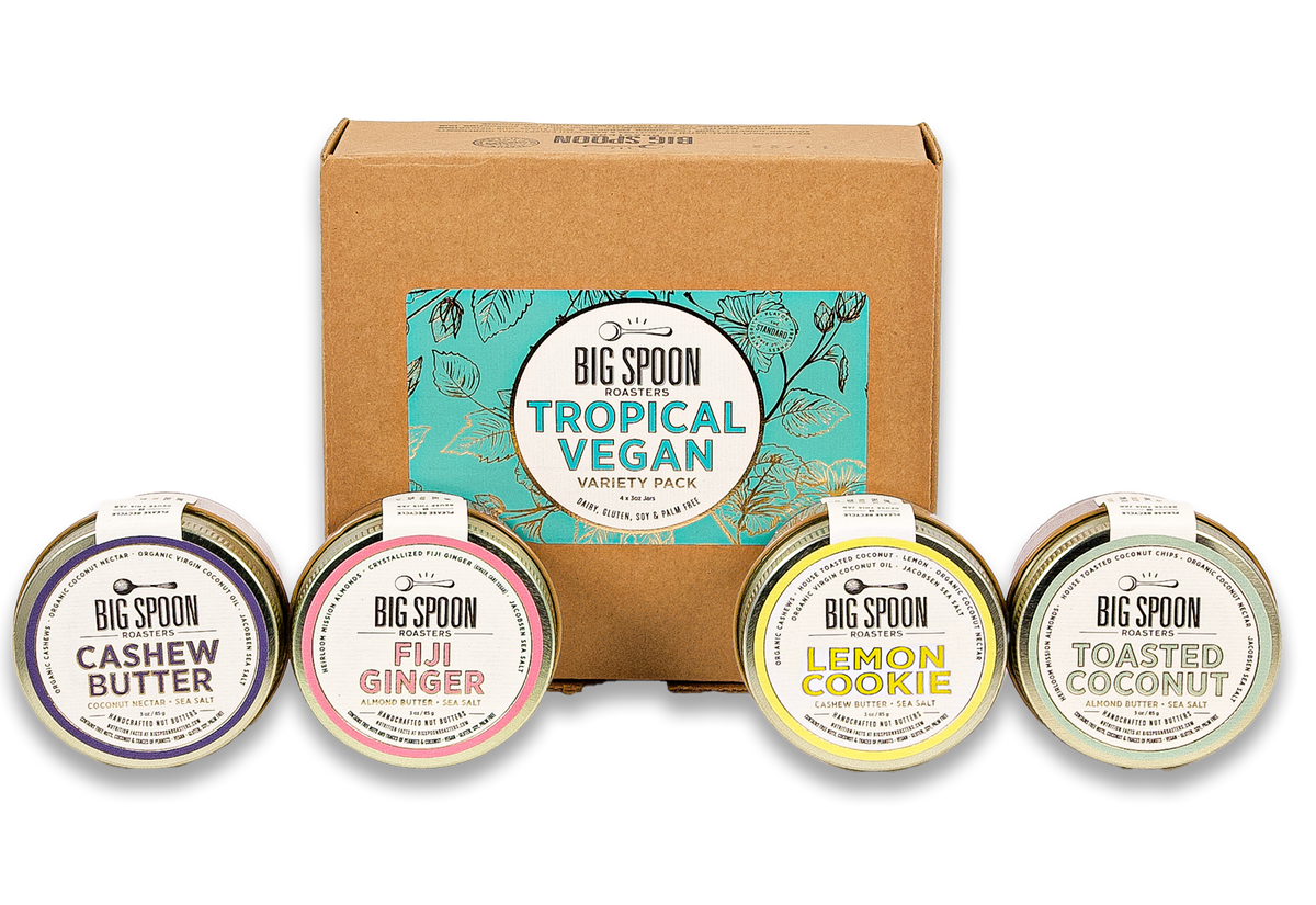 Mini 3oz Vegan Tropical Variety Pack - Cashew Butter, Fiji Ginger ...